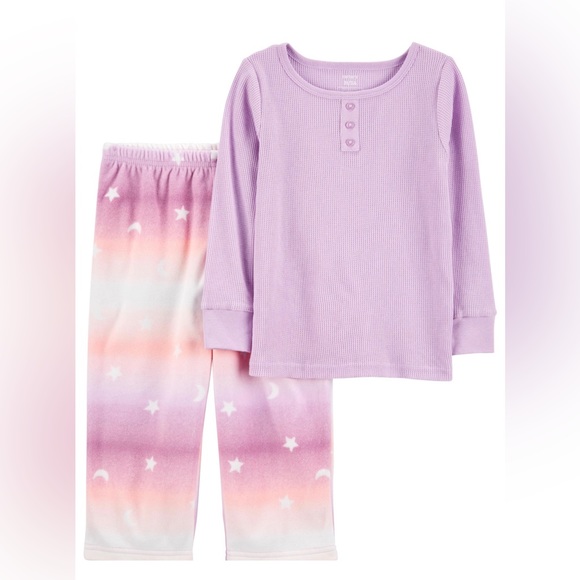 Carter's | Pajamas | Carters Girls Thermal And Fleece Pajama Set 3t ...